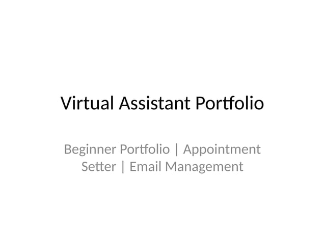 VA_Beginner_Portfolio.pptxDEDEDEDEDDDEDE | PPT
