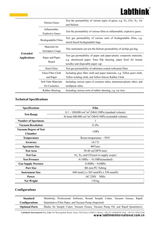 Plastic packaging gas barrier property tester | PDF