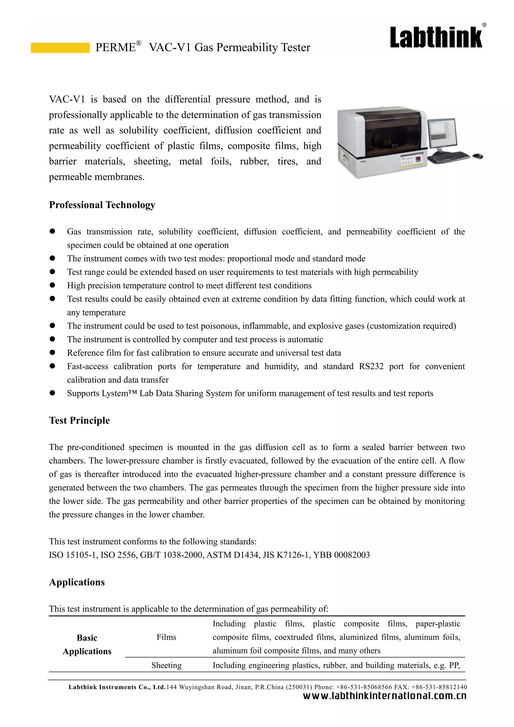 VAC-V1-Gas-Permeability-Tester | PDF