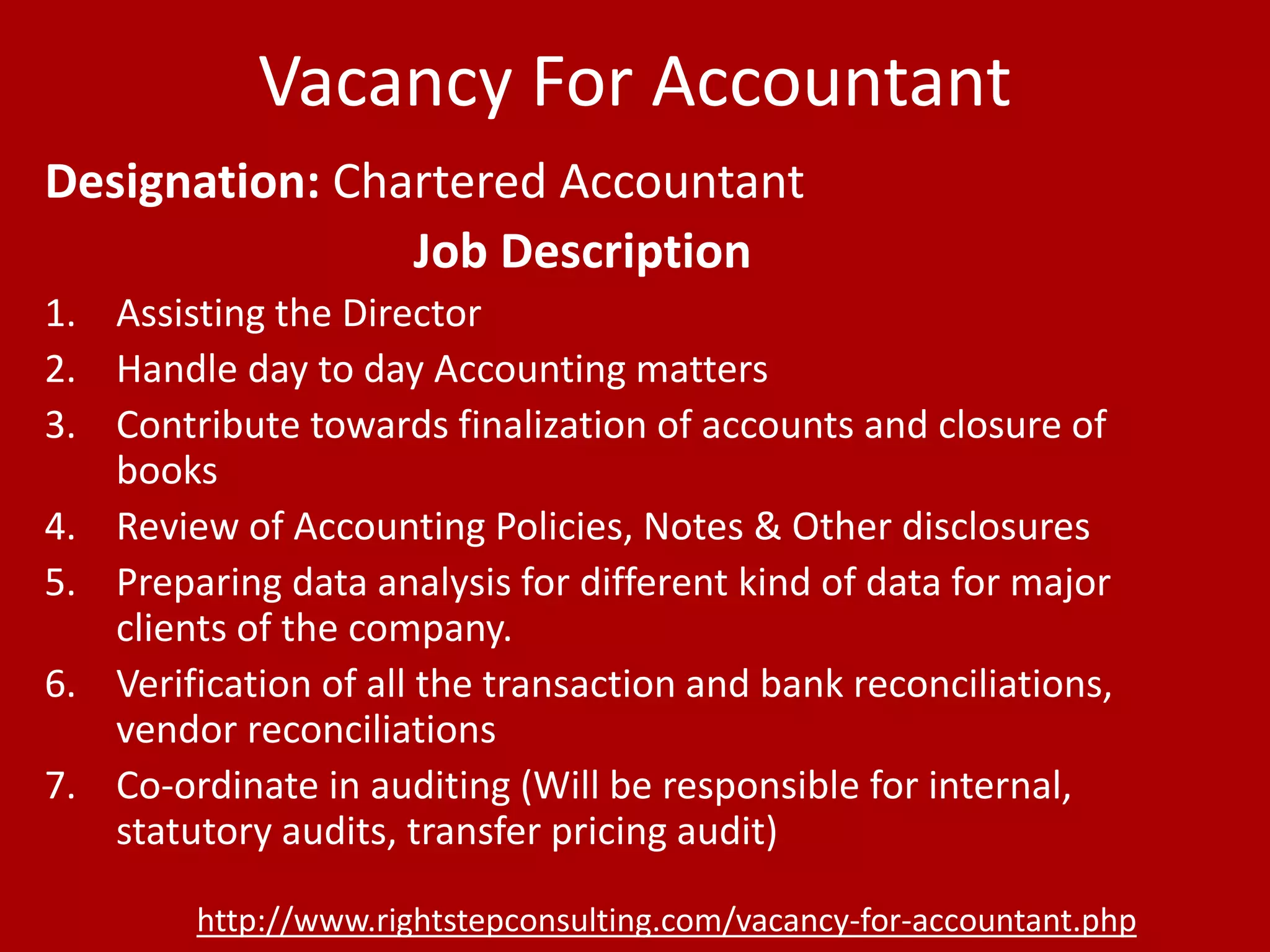 Vacancy for accountant | PPT