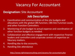 Vacancy for accountant | PPT