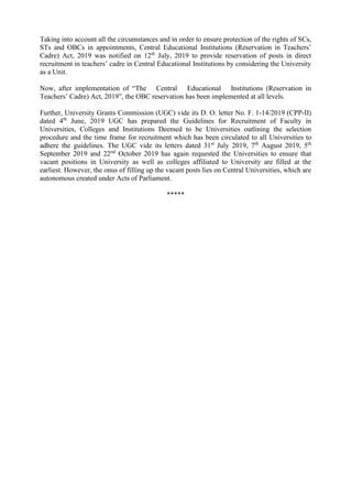 Vacant sc st obc posts in universities aug 2 | PDF