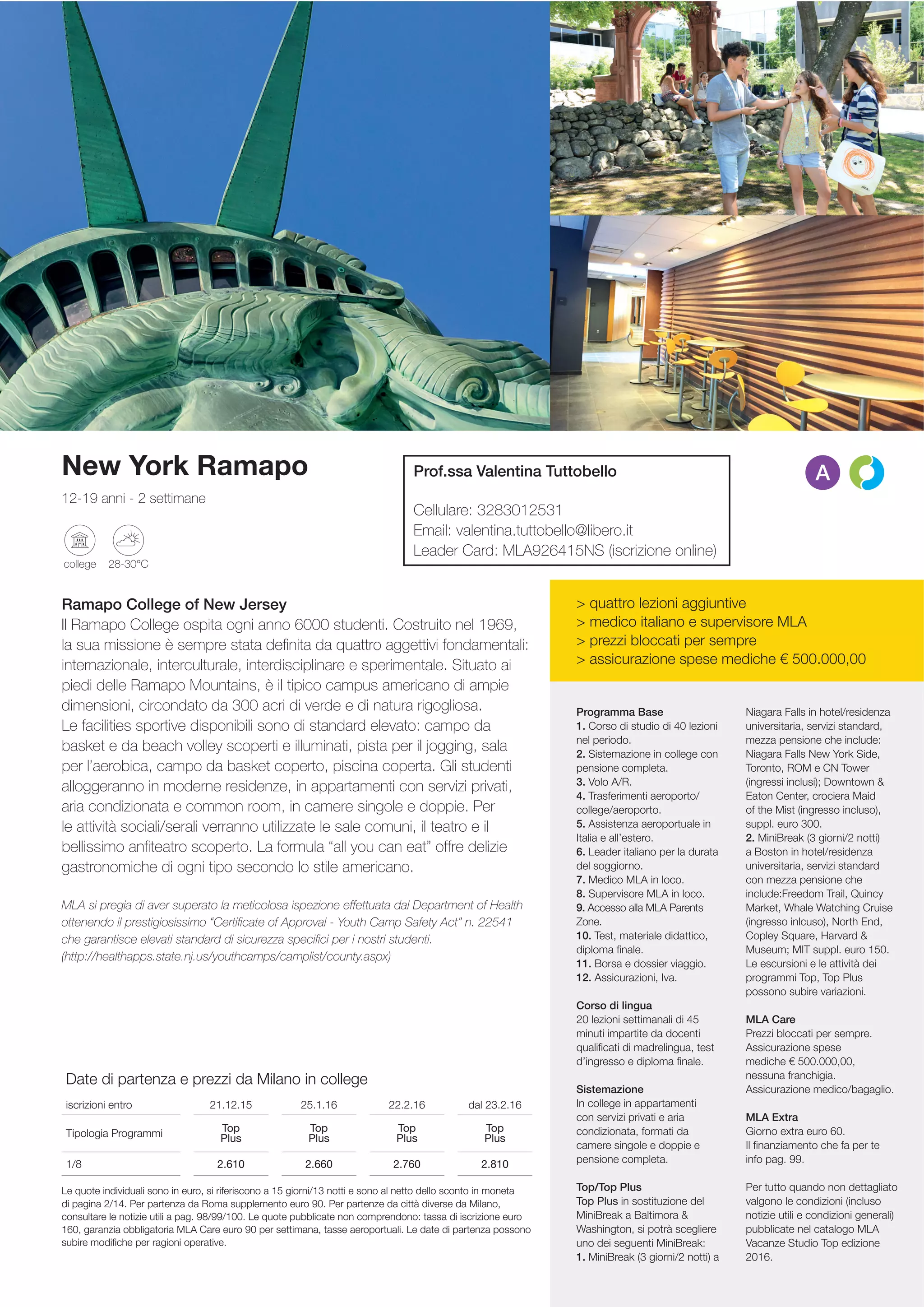 Vacanza studio new york 2016 prezzi | PDF