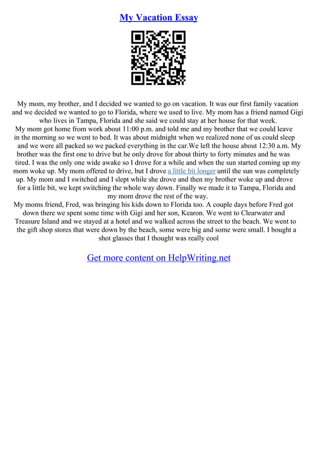 Vacation Essay | PDF | Family Travel | Travel Type