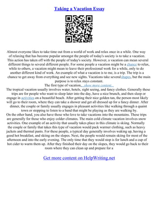 Vacation Essay | PDF