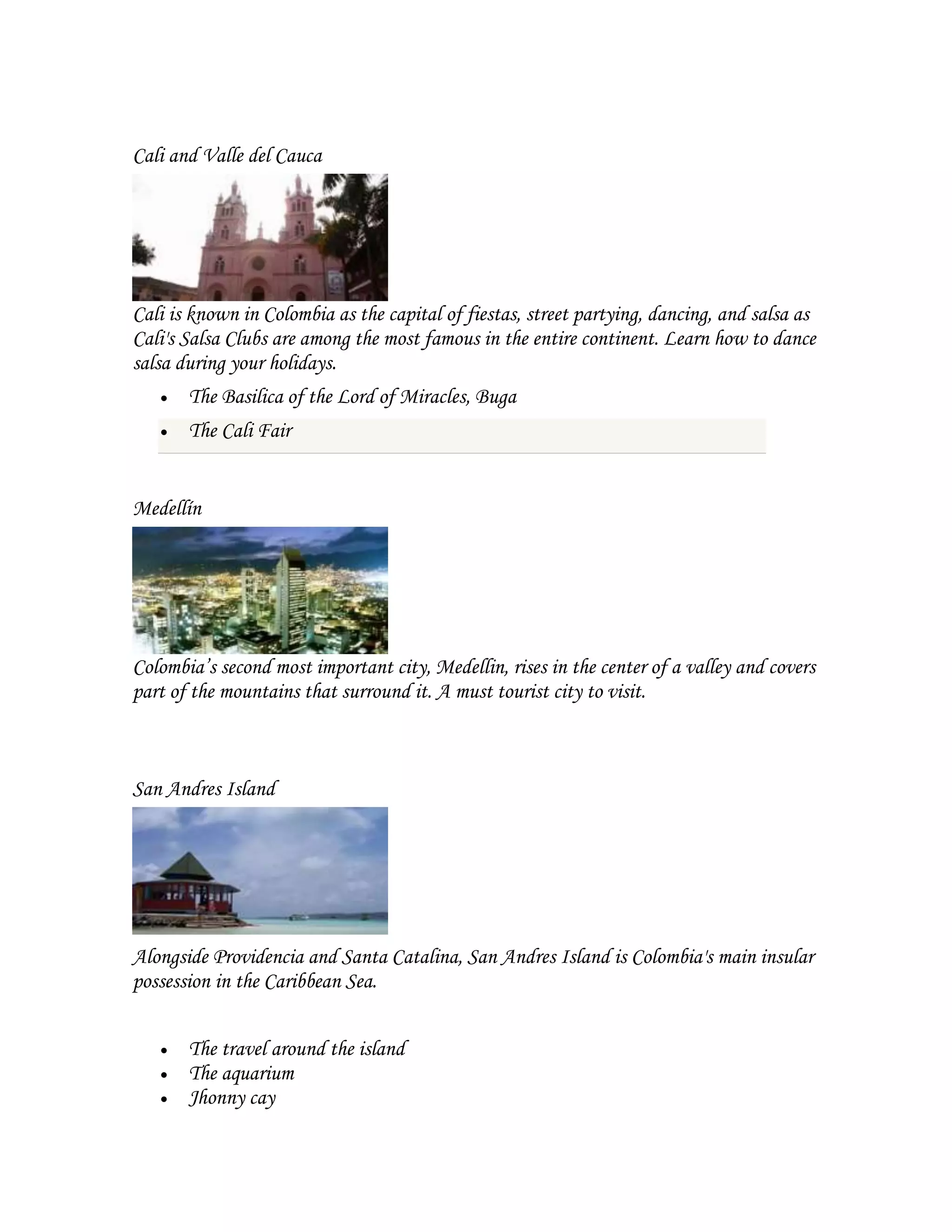 Vacations in colombia | DOCX