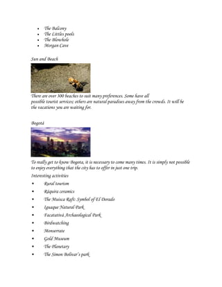 Vacations in colombia | DOCX