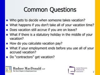 Vacation Time and Pay: Myths and Misconceptions | PPTX | National ...