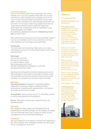 Vacature 3ejaars stage 2011 2012 workshop zelfstandig ondernemen | PDF