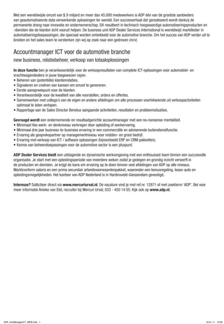 Vacature bij adp dealer services accountmanager ict voor de automotive ...