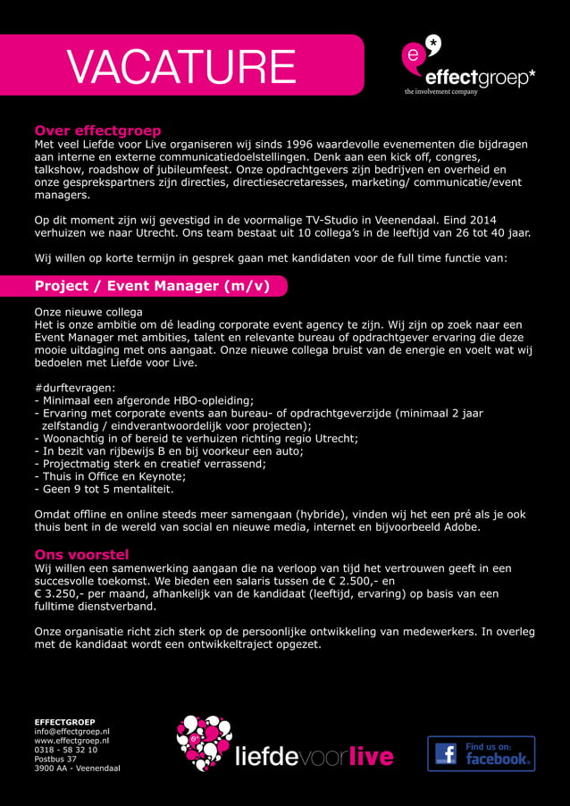 Vacature event manager | PDF