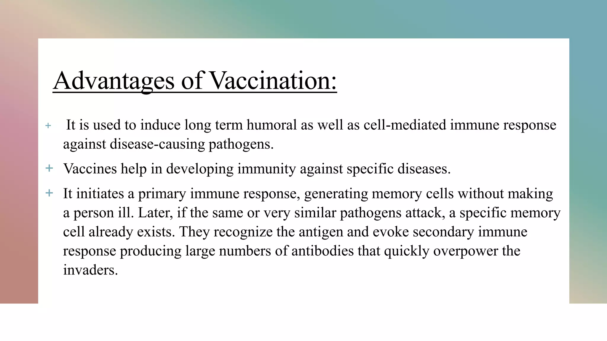 Vaccination Principle, Types and Application | PPTX
