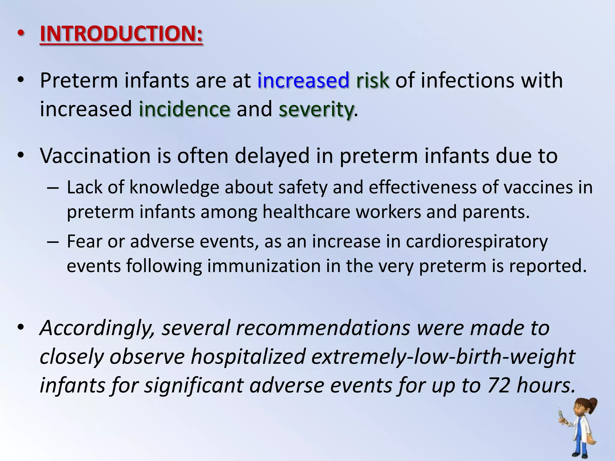 Vaccination in Preterms by - Dr Padmesh - Neonatology | PPTX
