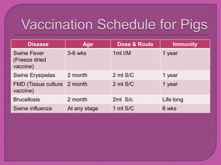 Vaccination schedule of animals and poultry | PPTX