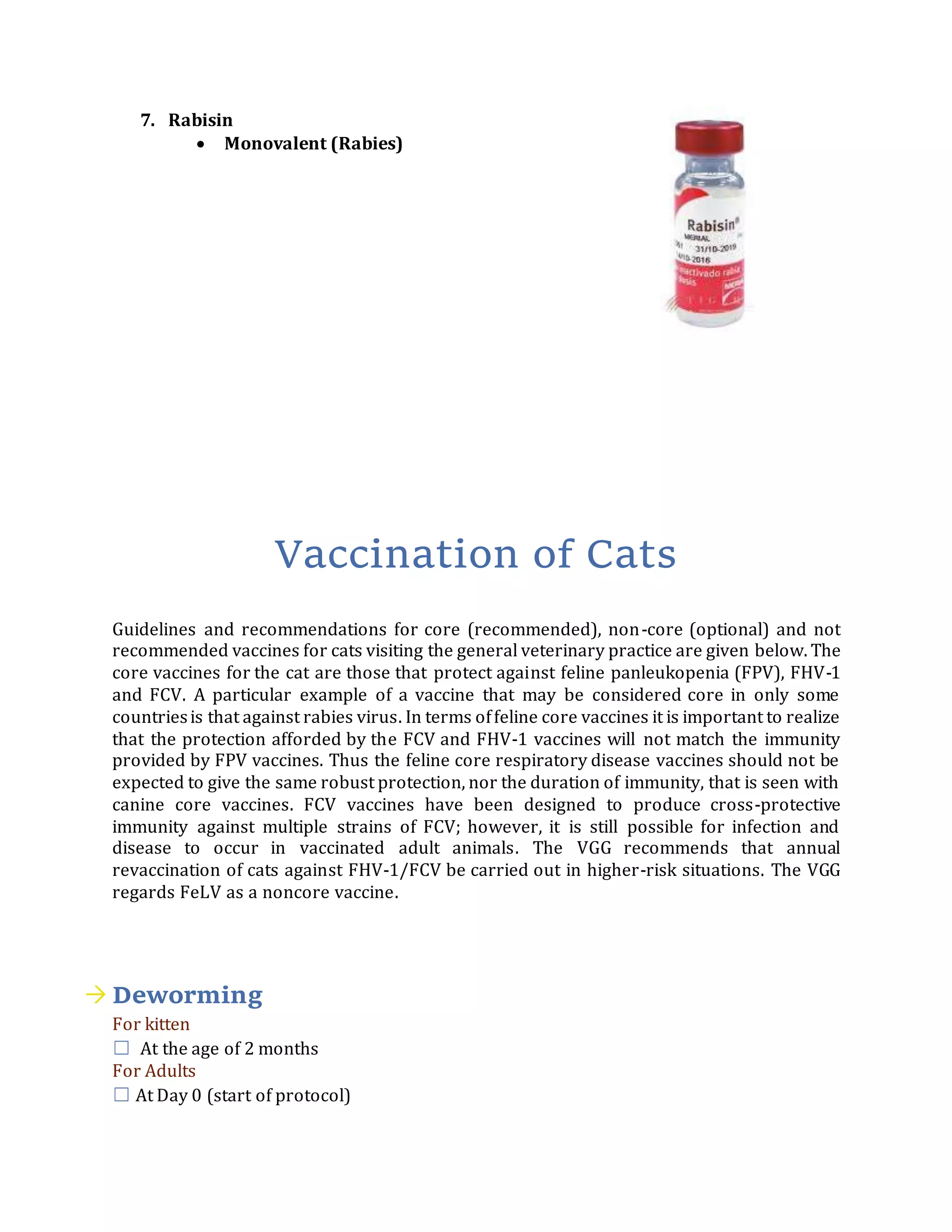 Vaccination schedule for dogs and cats | DOCX