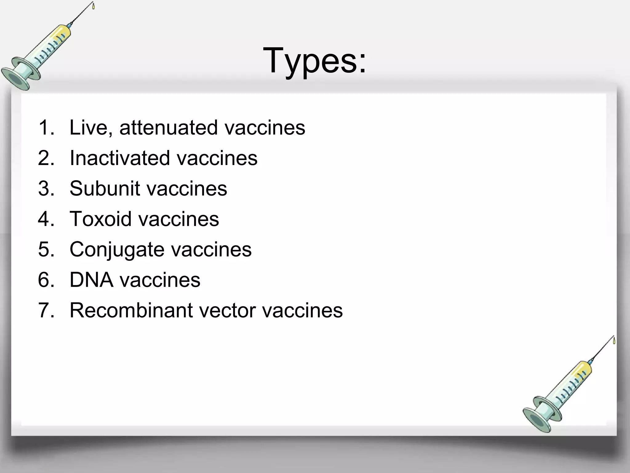 Vaccine & Its Type | PPT | Infectious Diseases | Diseases and Conditions