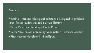 Vaccines and immunization including cold chain , Open vial policy.pptx