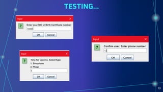 VACCINE REGISTRATION SYSTEM USING JAVA LANGUAGE | PPTX