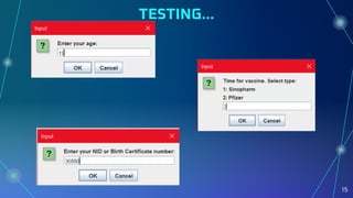 VACCINE REGISTRATION SYSTEM USING JAVA LANGUAGE | PPTX