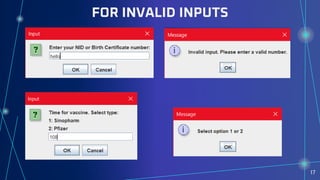 VACCINE REGISTRATION SYSTEM USING JAVA LANGUAGE | PPTX