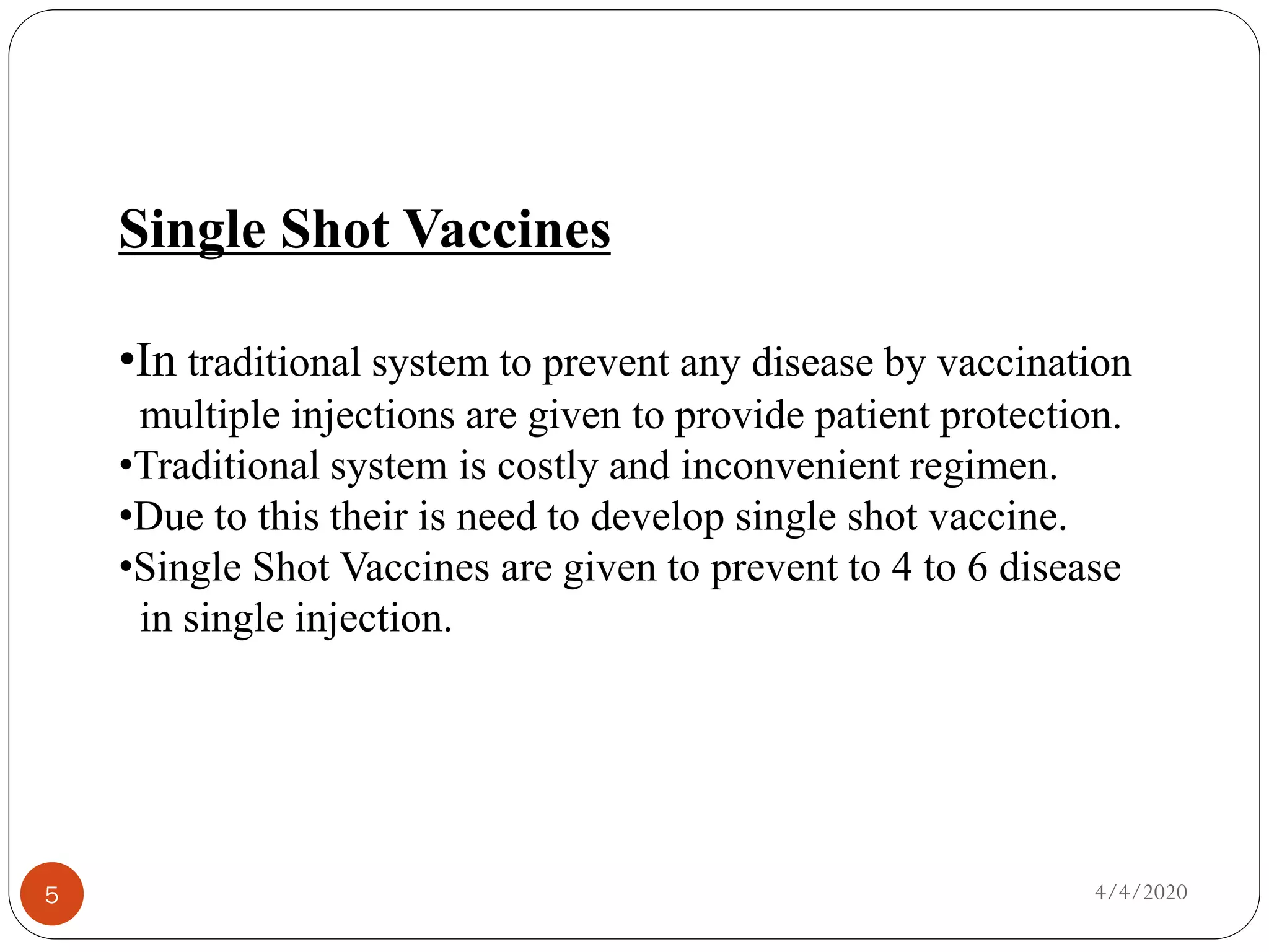 Vaccines and single shot vaccines | PDF
