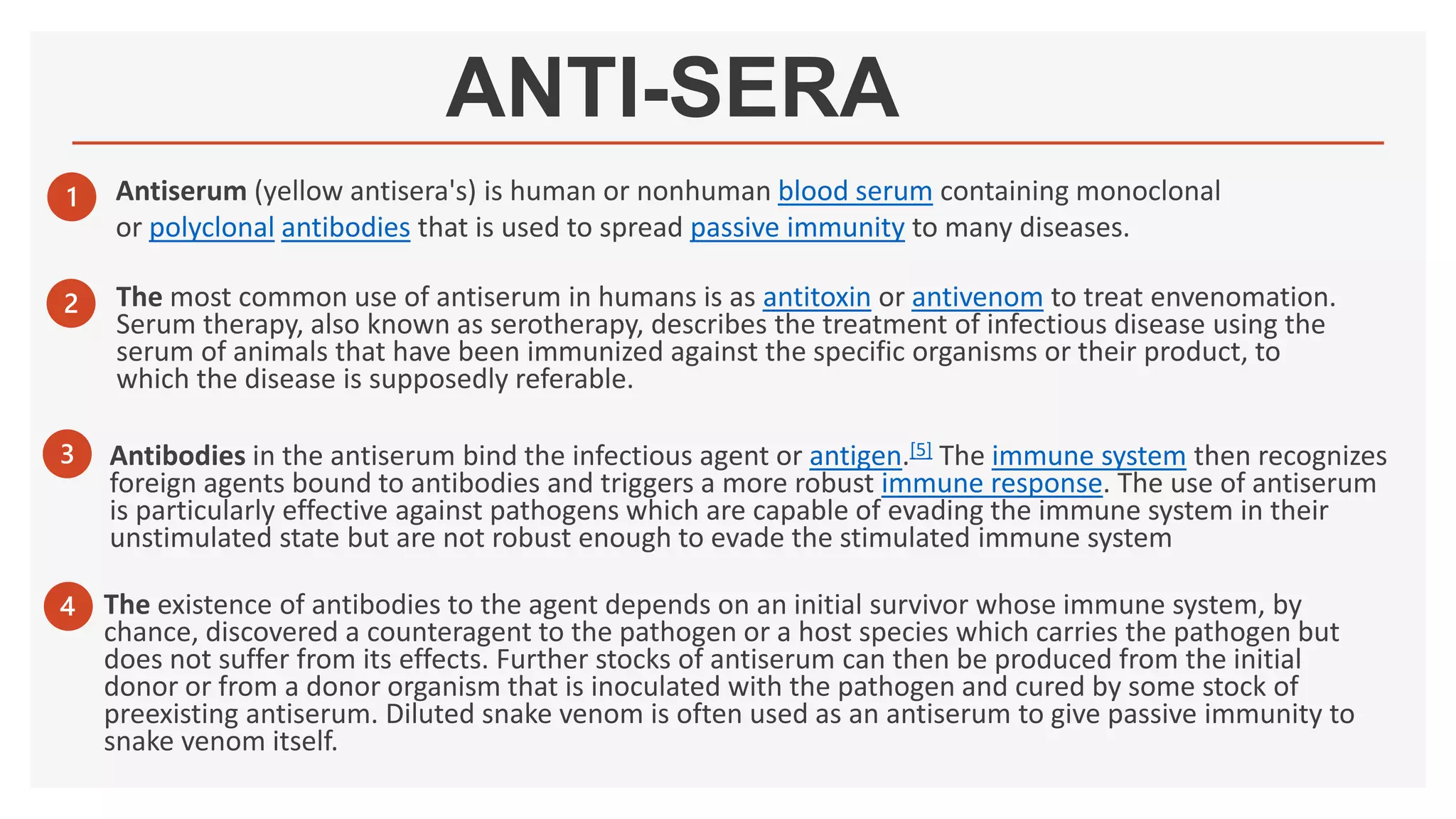 Vaccines, antisera and immunoglobulin | PPTX