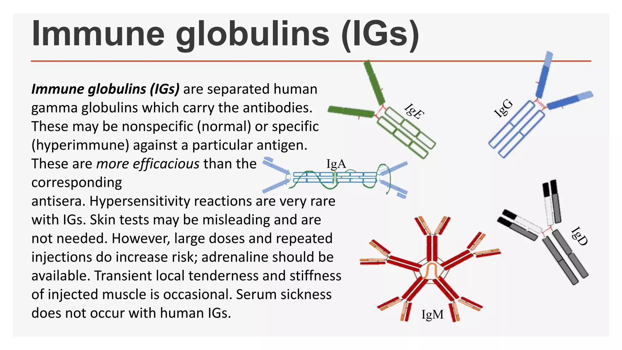 Vaccines, antisera and immunoglobulin | PPTX