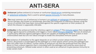 Vaccines, antisera and immunoglobulin | PPTX