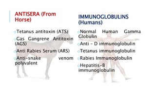 Vaccines, antisera and immunoglobulins | PPTX