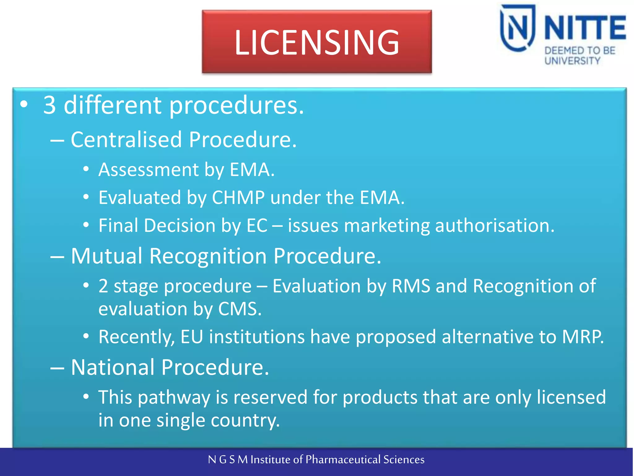 MARKETING AUTHORISATION, LICENSING AND QUALITY ASSESSMENT OF VACCINES ...