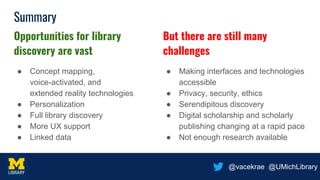 Challenges and Opportunities in Library Discovery | PPT