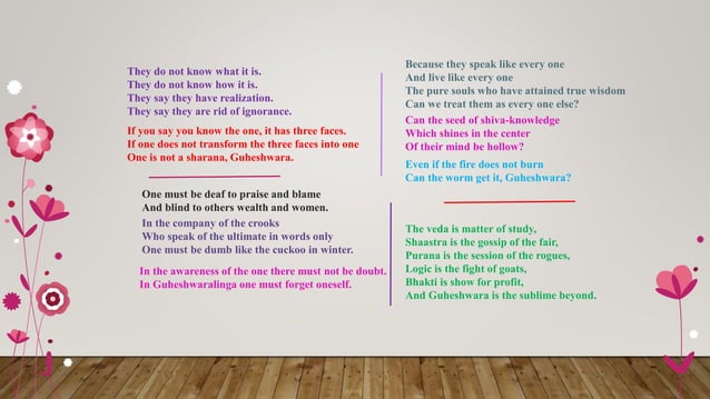 Vachanas in english | PPTX | Hinduism | Religion & Spirituality