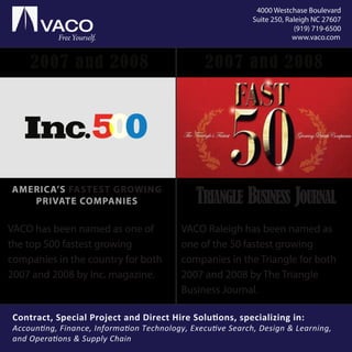 Vaco Accomplishments | PDF