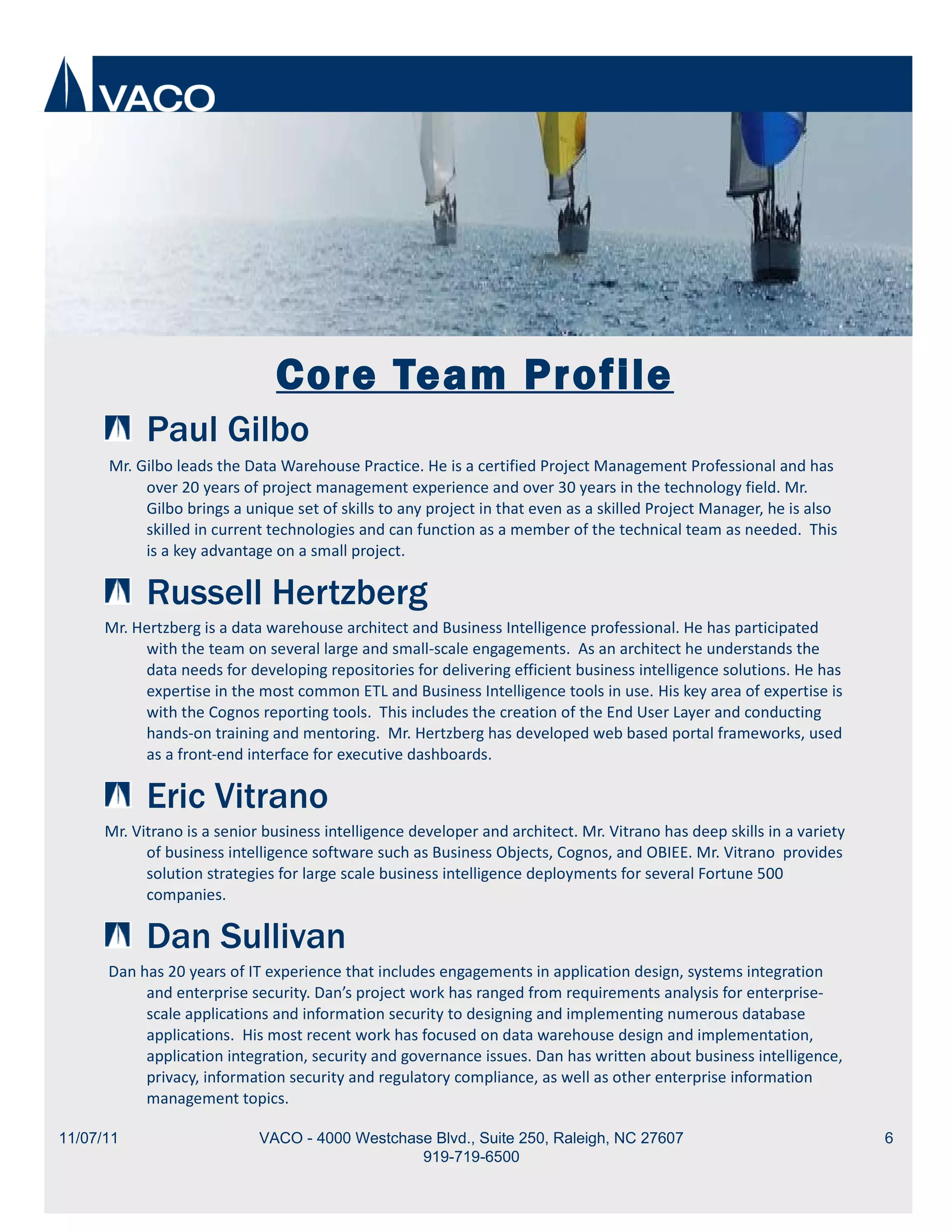 Vaco\'s Data Warehouse & Business Intelligence Presentation | PDF