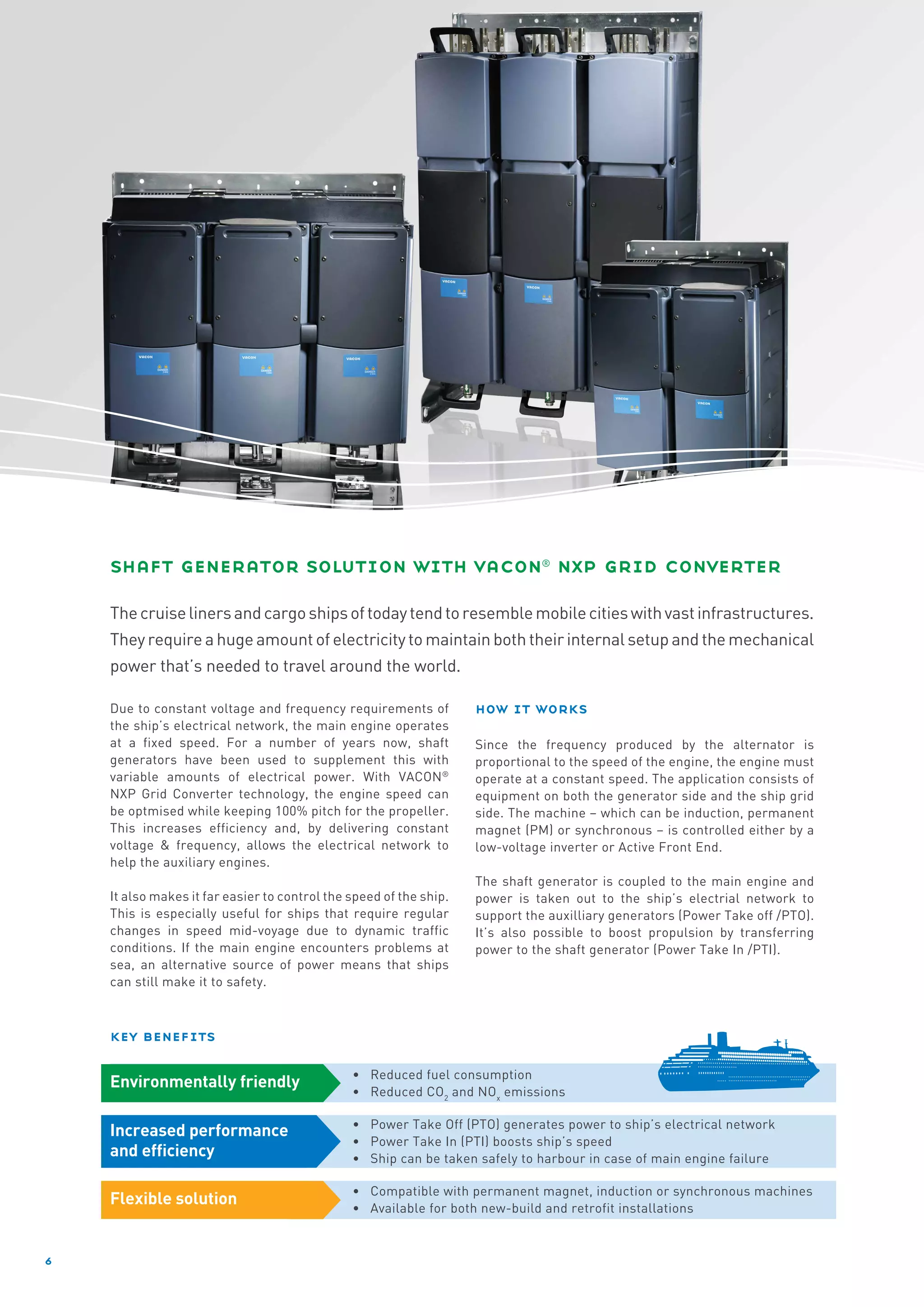 VACON NXP Grid Converter - Cleaner power for ports and ships | PDF
