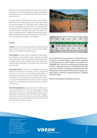 Vacon solar installation in a yarn factory | PDF