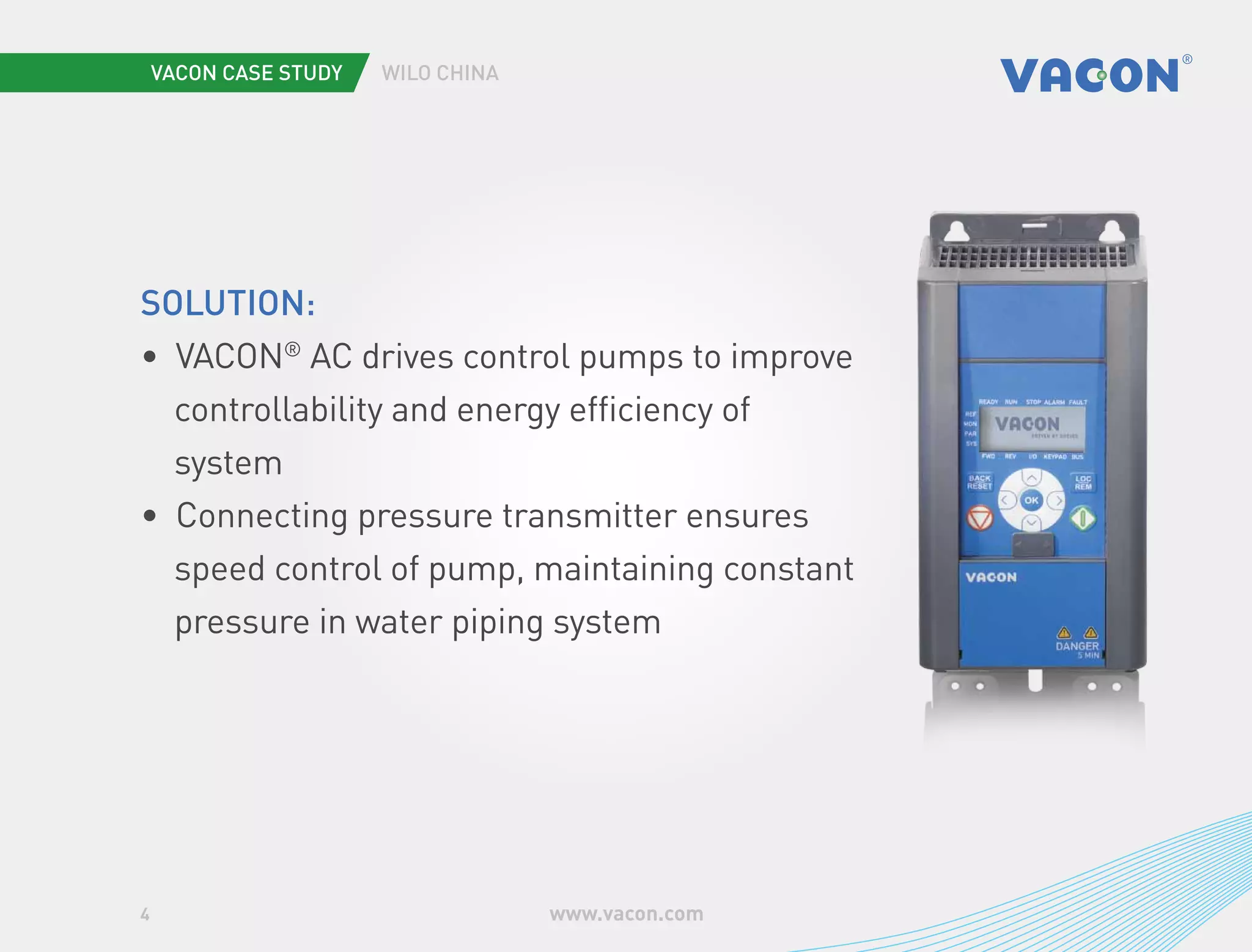 Wilo selects VACON® Compact Drives in China | PDF