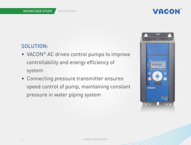 Wilo selects VACON® Compact Drives in China | PDF