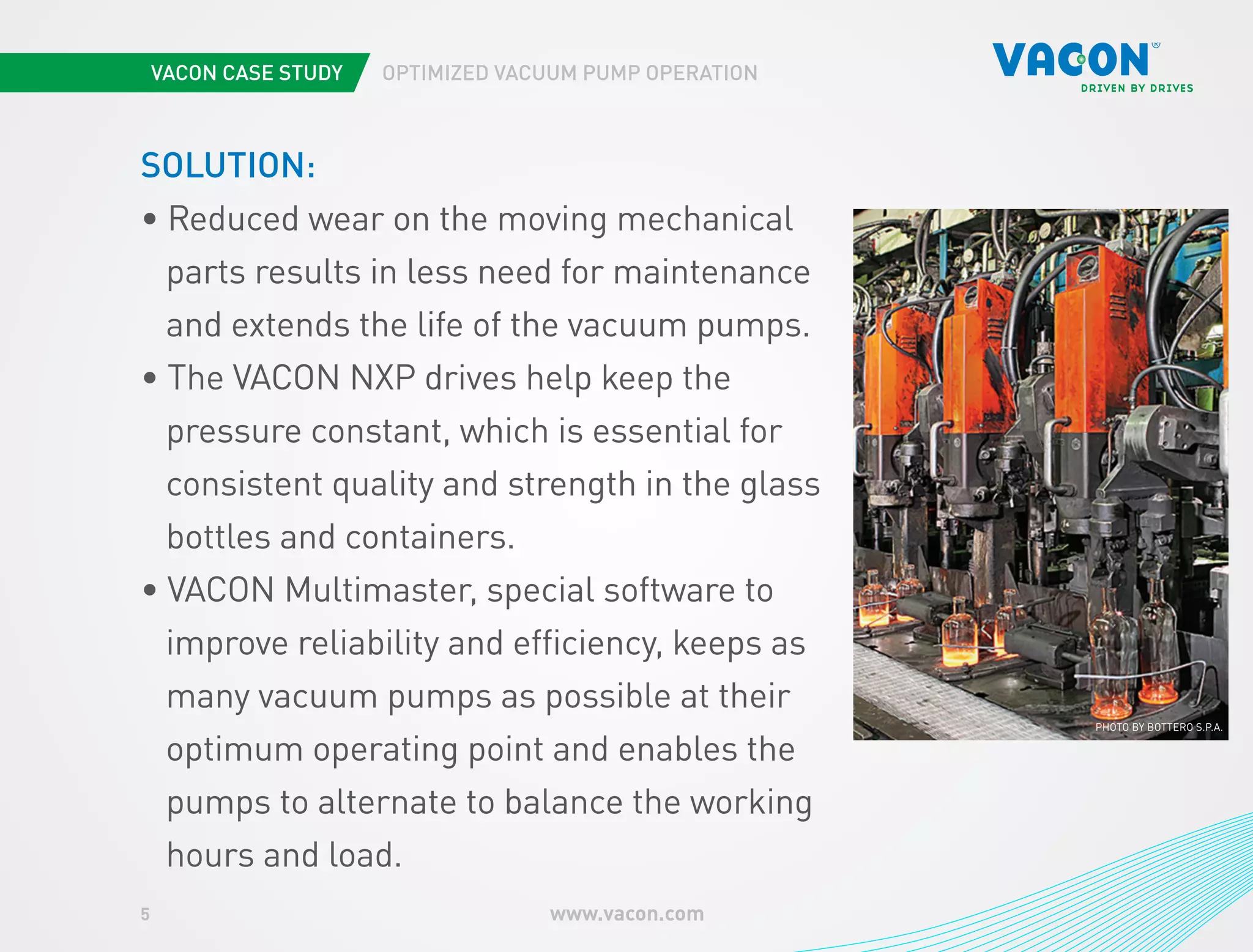 Vacon case study. Optimized vacuum pump operation at glass bottle ...