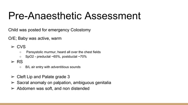 VACTER Pediatric Anaesthesia Case Presentation | PPT