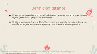 vacuna tetano pediatria 2025 aspectos de importancia | PPTX