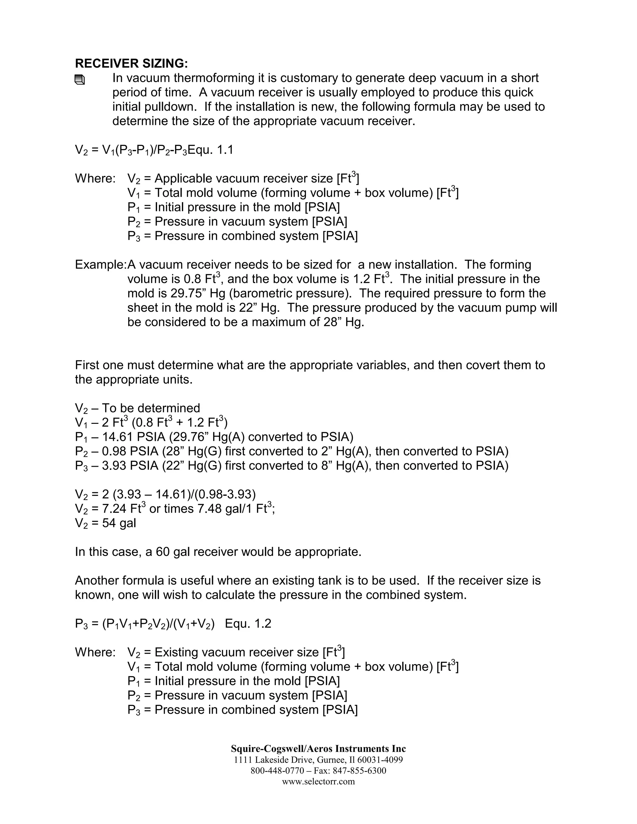 Vacuum pump-sizing | PDF