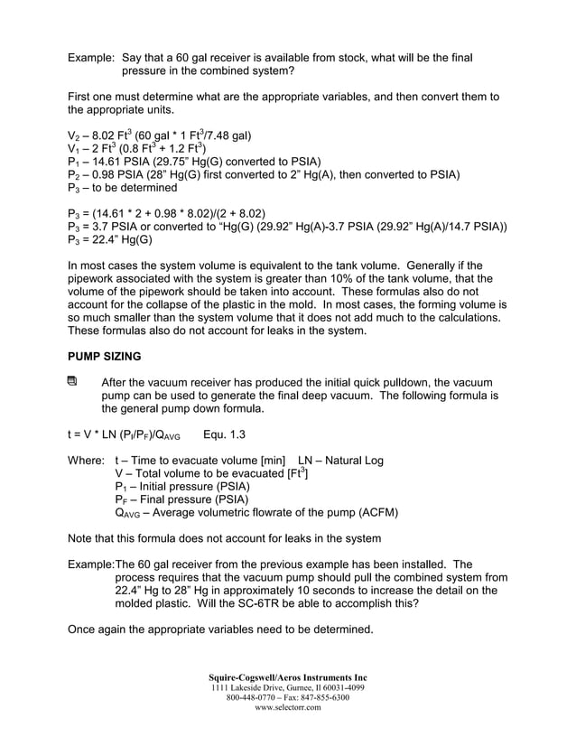 Vacuum pump-sizing | PDF | Physics | Science