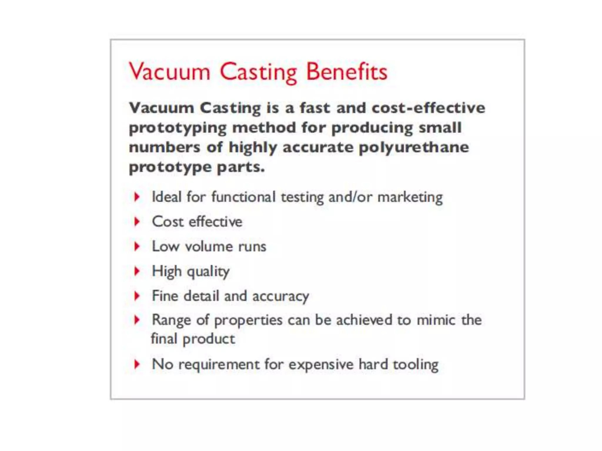 Vacuum casting rp systems | PPTX