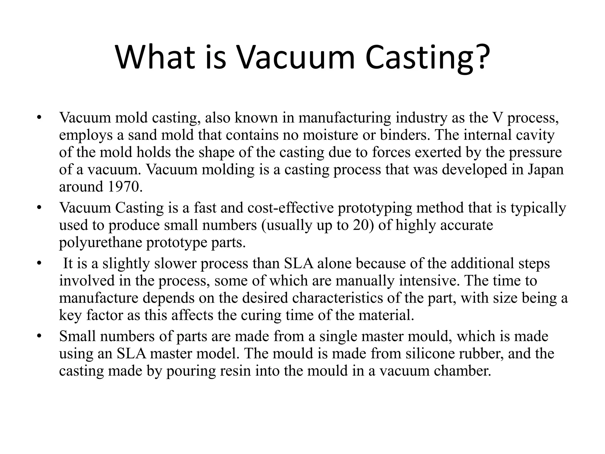 Vacuum casting rp systems | PPTX