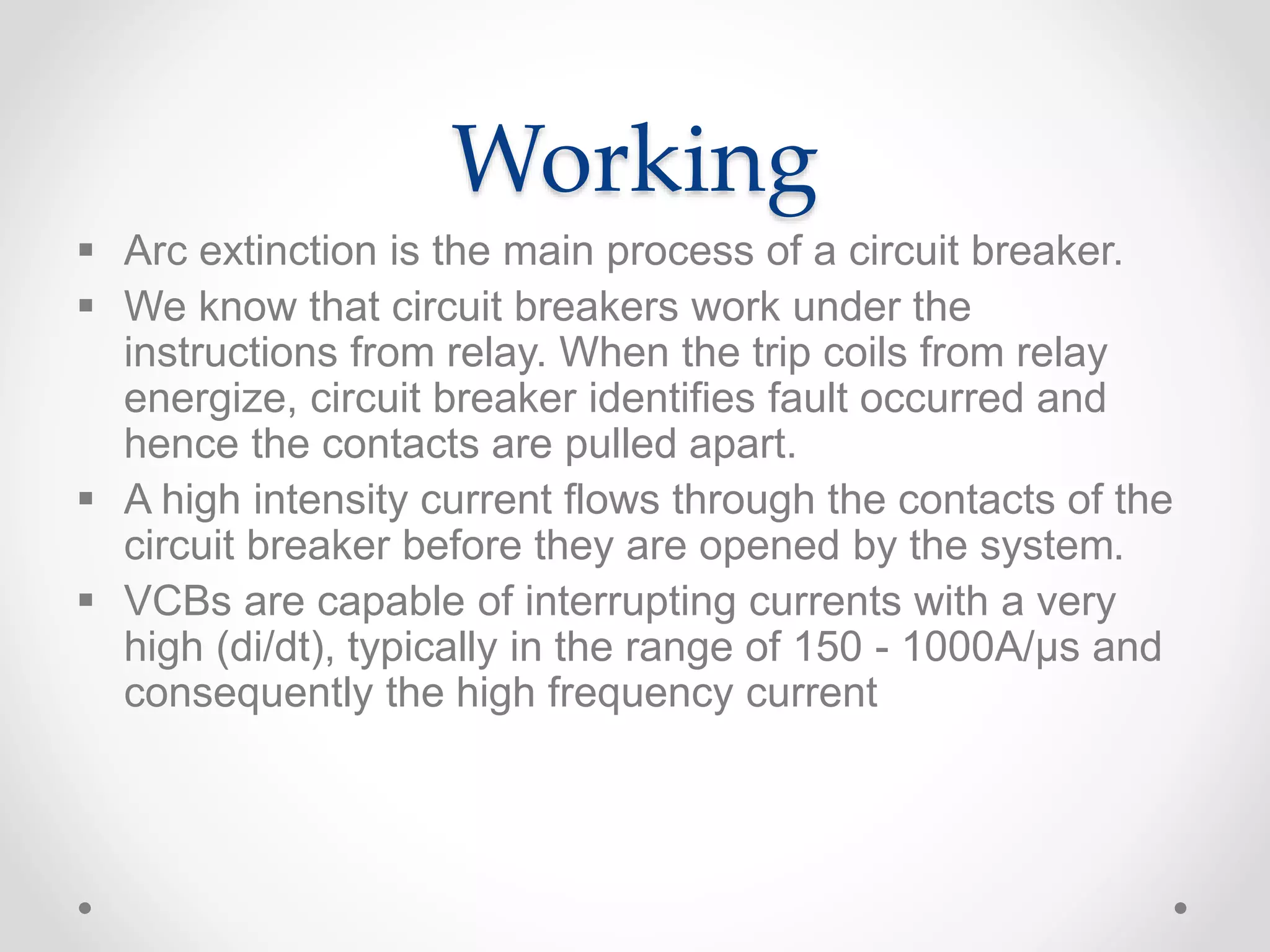 Vacuum circuit breaker selection of circuit breakers | PPTX