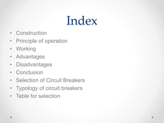 Vacuum circuit breaker selection of circuit breakers | PPTX