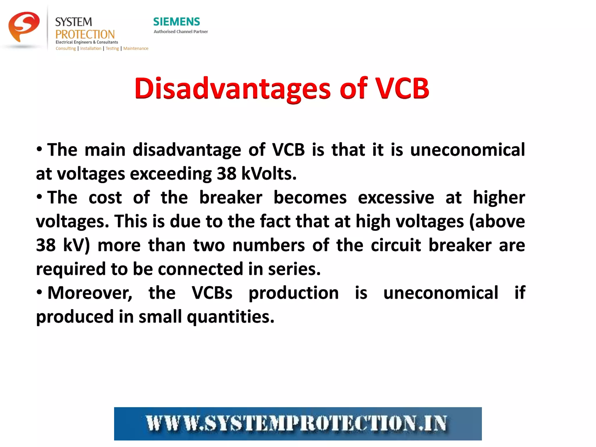 Vacuum Circuit Breaker (VCB) Working and Applications | Uses Of VCB ...