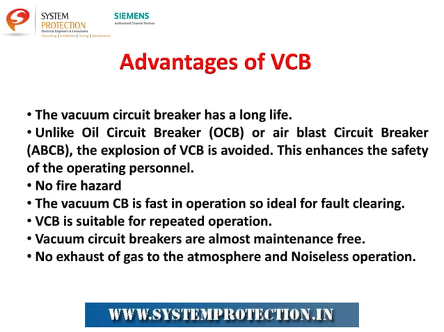 Vacuum Circuit Breaker (VCB) Working and Applications | Uses Of VCB ...