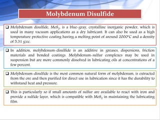 Vacuum compatible lubricants | PPTX